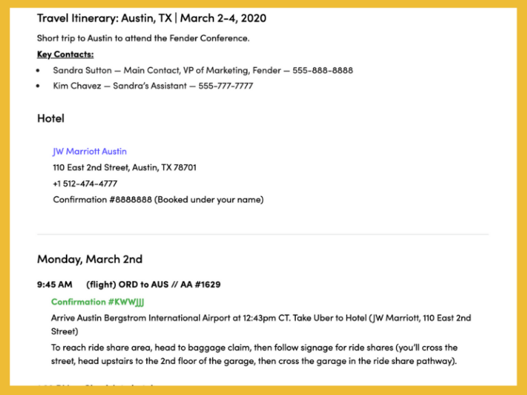 TEMPLATE: Travel Itineraries | Base